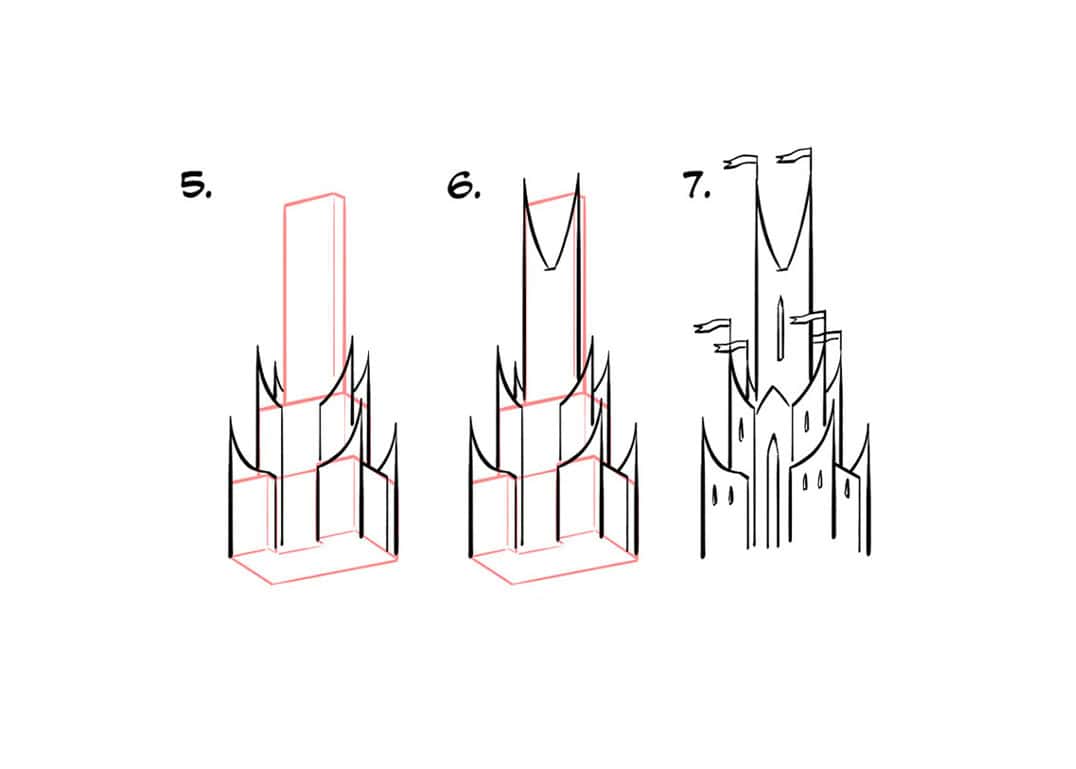 How to draw floating castles - The Phoenix comic